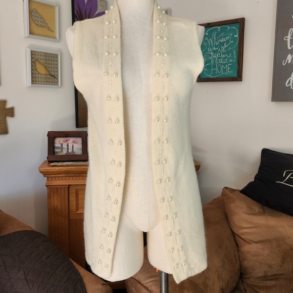 Lew Magram | Sweaters | Lew Magram Lambswool Angora Blend Open Frond ...